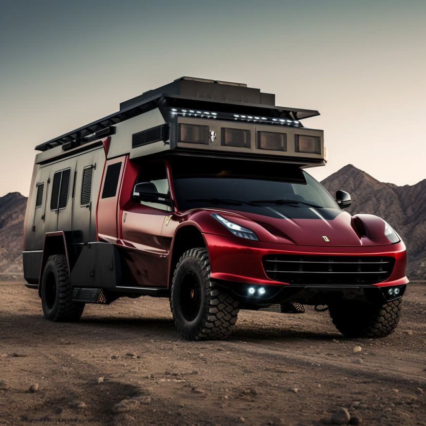 Ferrari Camper Vans designed by Generative AI - Van2b