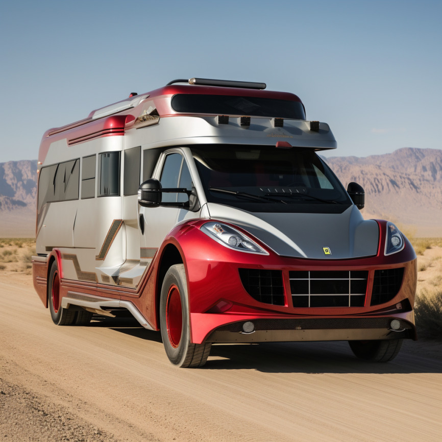 Ferrari Camper Vans designed by Generative AI - Van2b
