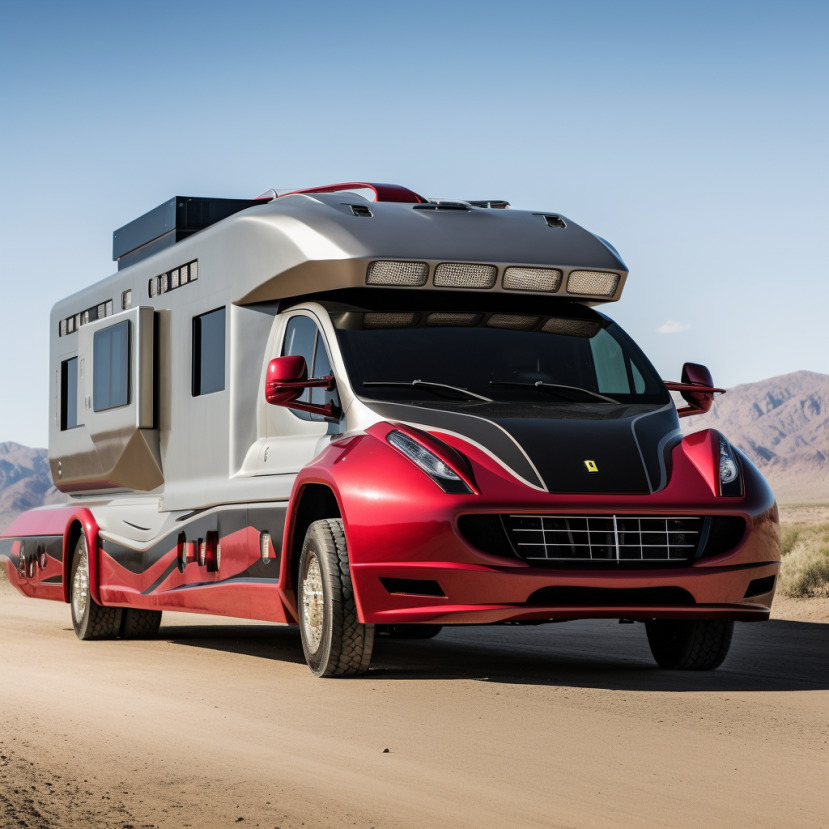 Ferrari Camper Vans designed by Generative AI - Van2b