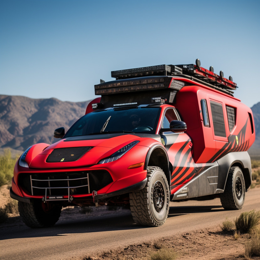 Ferrari Camper Vans designed by Generative AI - Van2b
