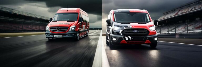 Ford Transit vs Mercedes Sprinter side-by-side comparison - Van2b